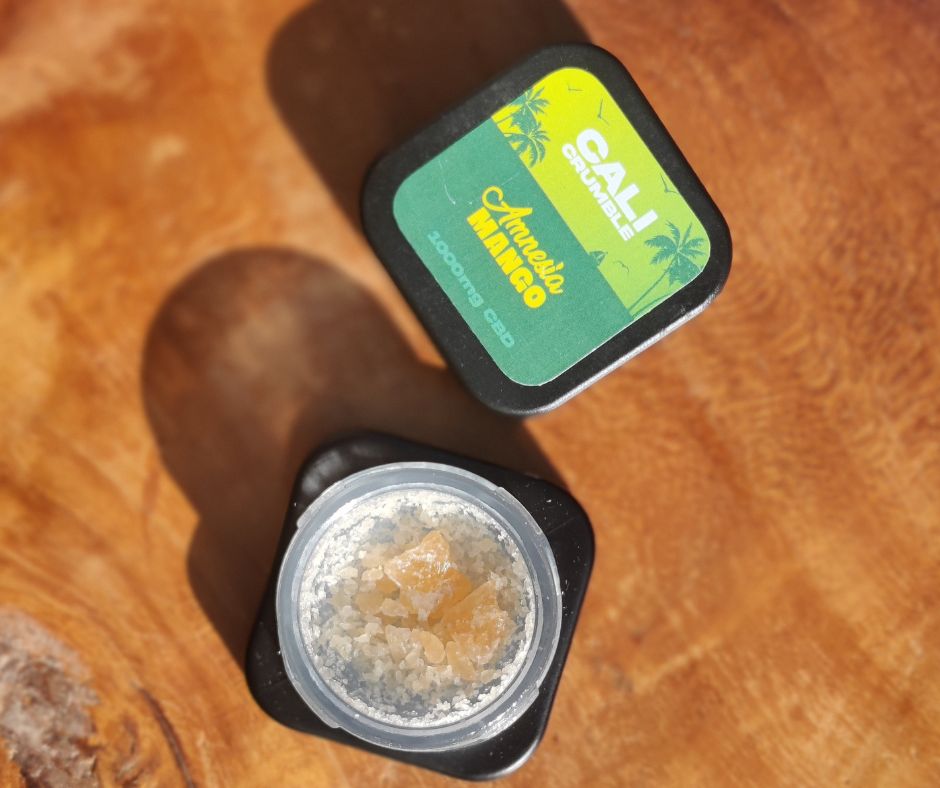 Reseña del producto CALI CRUMBLE CBD en Amnesia Mango - Express CBD Blog